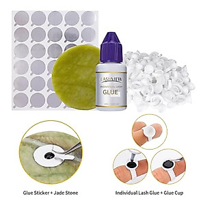 LASHVIEW Eyelash Extension Kit, with Mannequin Head Practice Exercise Set, Training Lash Extension Supplies for Beginners Include Individual Lashes Glue Tweezers and Training Lashes