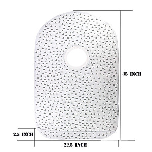 Baby Burp Cloth Double Shoulder Burp Bib, Organic Cotton Large 35”x22”, Triple Layer, Thick, Soft and Extra Absorbent Towels Burping Rags for Newborns, Shower Gift for Boys and Girls, Grey White