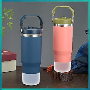 YUNZSXJY Silicone Boot for Stanley Quencher Adventure,2Pcs Protective Boot for Hydroflask Water Bottle 12oz - 40oz,Flex Boot Compatible with All Water Bottles (12-40oz for Stanley, Clear, 2)