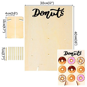 2 Pcs Donut Wooden Display Stand Donut Display Board Shop Wedding Party Decoration