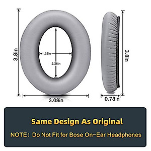 Premium Replacement Ear Pads for Bose QC35 & QC35ii Headphones Made by GEVO- Comfortable Adaptive Memory Foam and Extra Durable - Fits QuietComfort 35 & 35ii / SoundLink 1&2 AE（Over-Ear） (Silver)