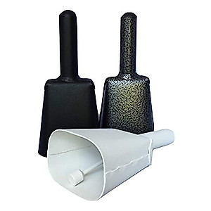 COWBELLS: Loud 7" White Cowbell with Easy-to-Hold Handle. Excellent Noise Maker Powdercoated Steel Bell. Great Cheering Cow Bell for Sporting Events, Weddings, Rallies, School Spirit. Best Cowbell!
