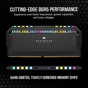 CORSAIR DOMINATOR PLATINUM RGB DDR5 RAM 32GB (2x16GB) 6000MHz CL36 Intel XMP iCUE Compatible Computer Memory - Black (CMT32GX5M2X6000C36)