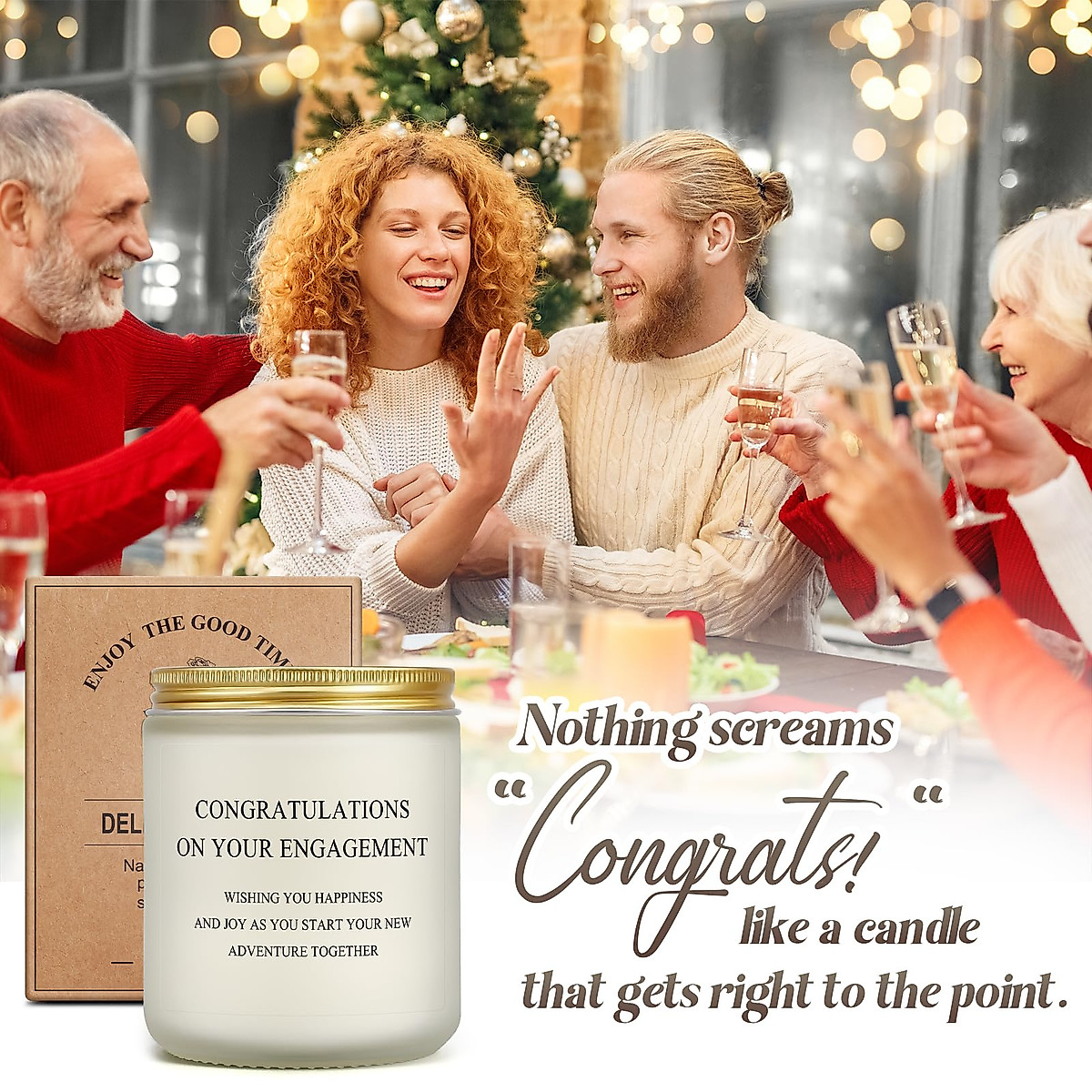 Engagement Gifts for Women Sweet Wedding Themed Candle, Bridal Shower, Bachelorette Party Gifts for Bride to Be, Fiancee, Best Friend, Newly Engaged Couples Gift - Congratulations on Your Engagement