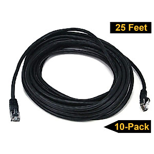 iMBAPrice 15' Cat5e Network Ethernet Patch Cable, 10 Pack, Black (IMBA-CAT5-15BK-10PK)