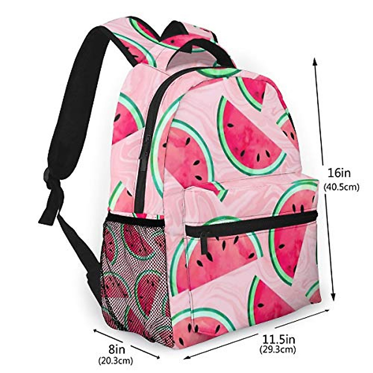 Dujiea Backpacks for Kids Pink Watermelon Slice Waterproof Book Bags for Laptop, Women Casual Daypacks School Rucksack Travel Backpack for Children Toddler 1th- 6th Grade Girls Boys