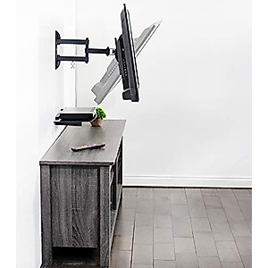 VIVO 23 to 55 inch Screen TV Wall Mount with Adjustable Tilt and Entertainment Shelf, Floating AV, DVD Shelving, Black, Mount-VWSF1