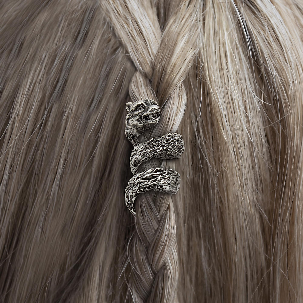 Wolf Beard Bead Coils (4-Pack) - Viking Hair Jewelry for Beards, Hair and Dreadlocks