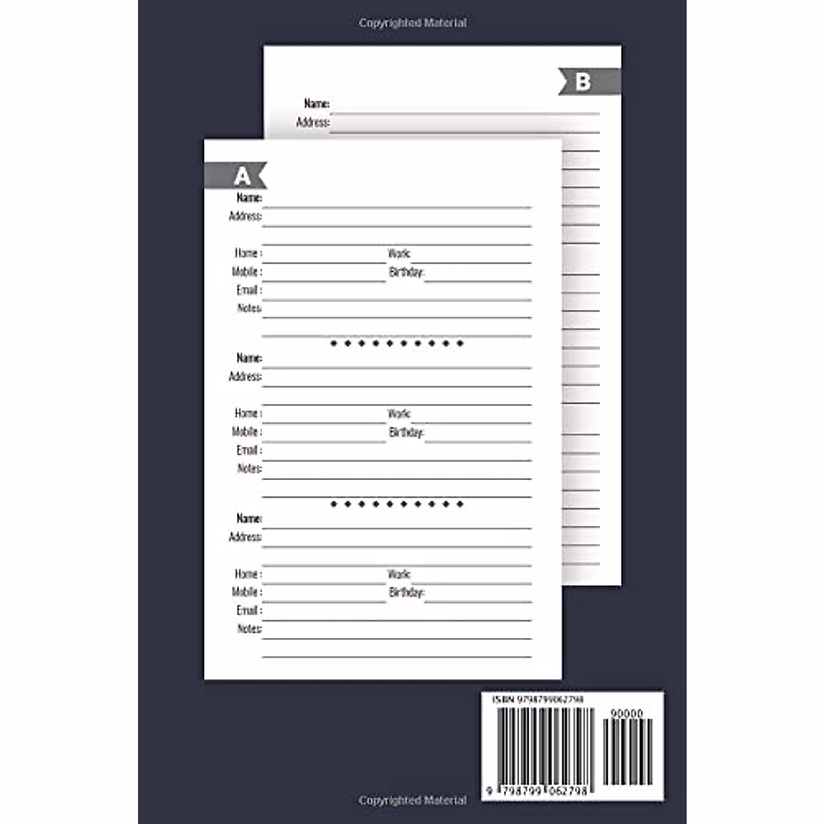 Address Book: Small Personal Address Book with Alphabetical Index