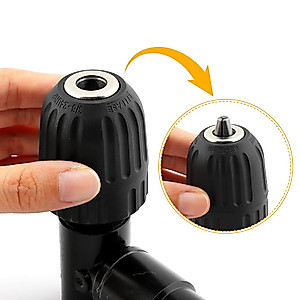 Right Angle Drill Attachment With 4 Bits, 0.8-10mm Right Angle Bend Extension Keyless Drill Chuck Converter Adapter for Tight Corner Workspace