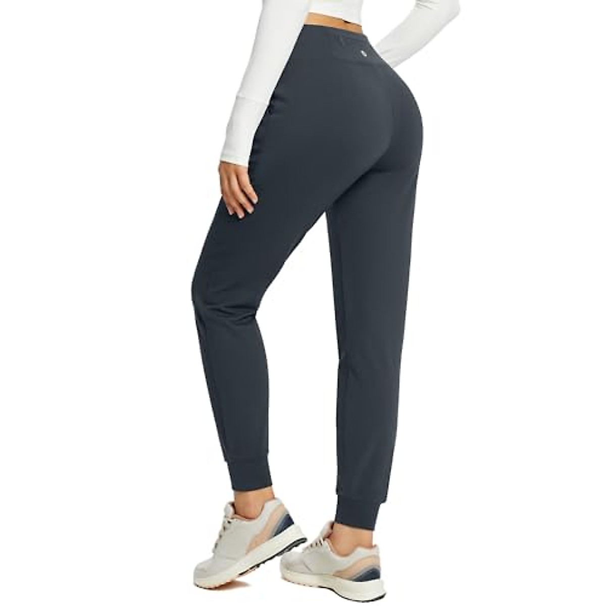 BALEAF Women's Fleece Lined Joggers Waterproof Thermal Hiking Pants Sweatpants Track Pants Winter Clothes Running Gear Gray M