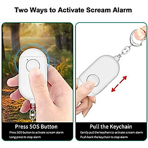 Safesound Personal Protection Safety Device – 3pcs SOS Keychain Alarm for Women, Men, Elderly and Kids – Personal Keychain Alarm Siren – USB Rechargeable – Small and Compact Design