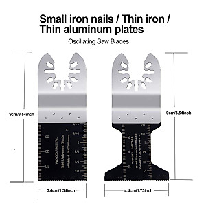 20PCS Wood/Metal Oscillating Multitool Quick Release Saw Blades Fit Fein Multimaster Porter Cable Black & Decker Bosch Dremel Craftsman Ridgid Ryobi Makita Milwaukee Dewalt