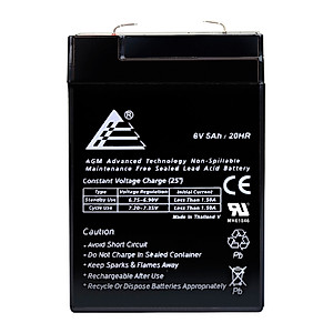 ExpertPower 6V 5AH AGM SLA Rechargeable Battery Replaces 4ah 4.5ah