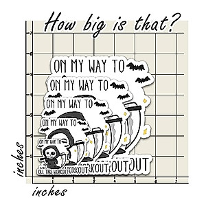 Miraki On My Way To Kill This Workout Sticker, Ghost Sticker, Planner Sticker, Workout Sticker, Gym Sticker, Water Assitant Die-Cut Vinyl Funny Decals for Laptop, Phone, Water Bottles, Kindle Sticker