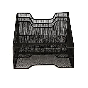 Mind Reader Desk Mesh Organizer Storage, 5 Compartment, Black
