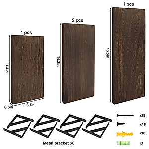 YGEOMER Floating Shelves, Dark Carbonized Black, 4 Sets of Wall Mounted Shelf for Bathroom Decor, Floating Book Shelves for Wall, Bedroom, Living Room or Kitchen