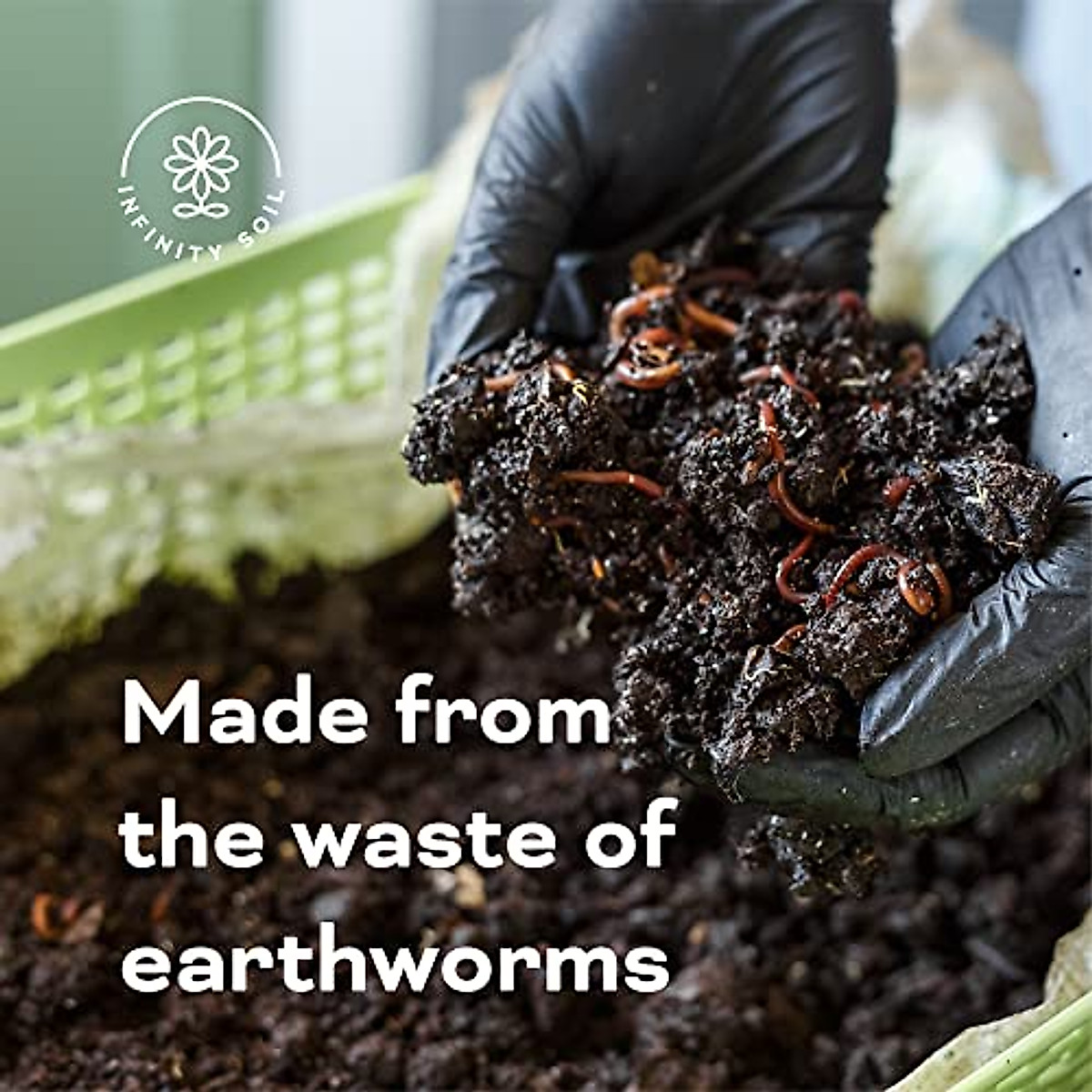 Infinity Soil - Earthworm Castings - Sustainable & Natural Soil Amendment - 0.6-0.7-0.2 NPK - Enhance Soil with Living Microbes and Micronutrients - 1 LB