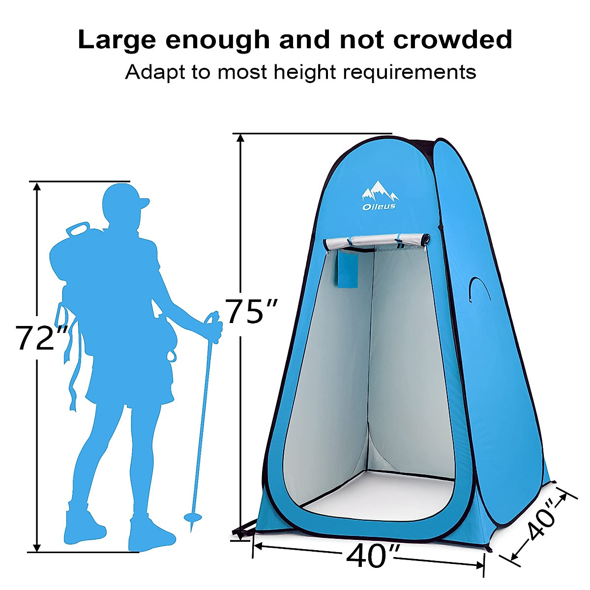 Oileus Pop Up Privacy Tent Portable Shower Tent Beach Changing Room Privacy Tent Camp Toilet Instant Privacy Shelters - Camping Beach Hiking Fishing Blue
