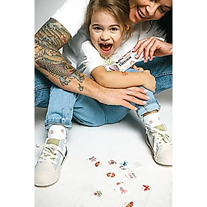Kids Temporary Tattoos - Made in Europe Hypoallergenic, Pre-Cut, 50 Pcs Original Kid Tattoos, Designs with Sea World, Butterflies, Flowers, Motivational Words - Gift Tattoos for Boys and Girls