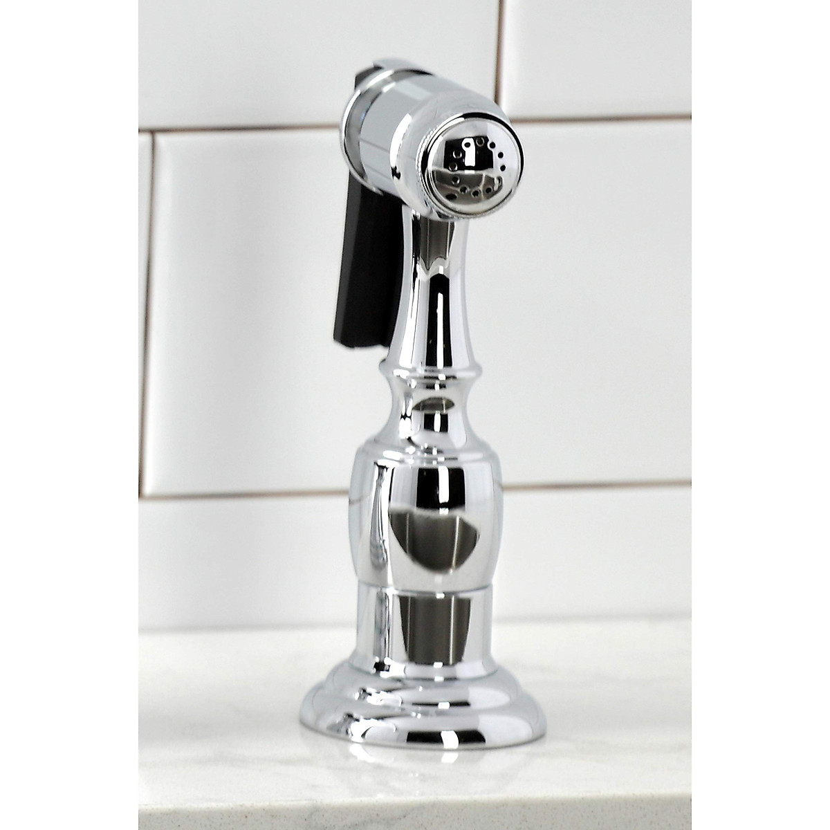 Kingston Brass KS2791PKLBS Duchess Widespread Kitchen Faucet with Brass Sprayer, Polished Chrome