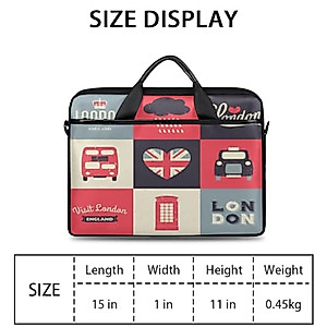 London Symbols Laptop Computer Bag Waterproof Shoulder Messenger Bag 13-15 inch Durable Laptop Tote Bag with Shoulder Strap Handle Lightweight Crossbody Briefcase
