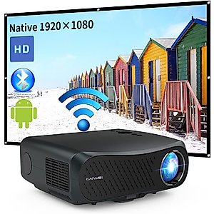 5G WiFi Projector Native 1080p Bluetooth Smart Projectors 4K Supported, 10,000 High Lumen & 300'' Display Projector Indoor Outdoor Movie Party Office, Compatible with Android/iOS/Laptop/DVD/TV Stick