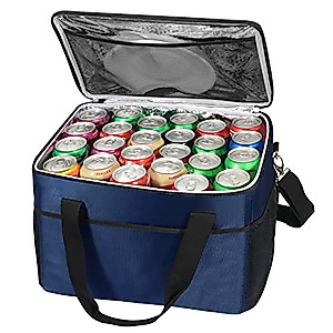 CGBE Collapsible Cooler Bag Insulated Large Lunch Bag Leakproof Thicken Cooler Bag Portable for Camping, Picnic & Beach, Grocery Shopping (48 Can, 37L)