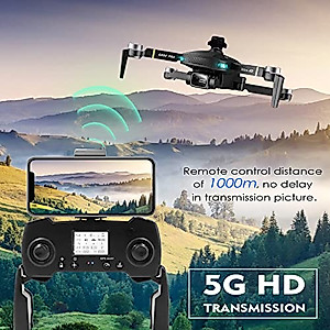 NEW Drone Pro Obstacle Avoidance GPS Drone with 4K EIS Camera for Adults Beginner Professional Foldable FPV RC Quadcopter with Brushless Motor, Auto Return Home, Selfie, Follow Me, Waypoints Fly , Circle Fly, Auto Hover, Headless Mode with Carrycase (GD93
