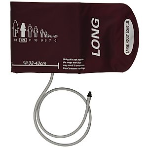 Welch Allyn WELREUSE-12L-1TP FlexiPort Reusable Blood Pressure Cuffs with One-Tube Tri-Purpose Connectors, Large Adult Long, Size 12L