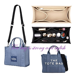 Lckaey tote bag organizer insert for marc jacobs organizer large tote bag organizer 2042beige-M