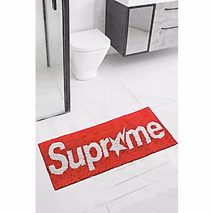 Luxape Supremed Rug - Hypebeast Room Decor - Handmade & Premium- 43 * 16in (110cm) - Suprme Rug - Designer Rugs - Aesthetic Room Decor Rug