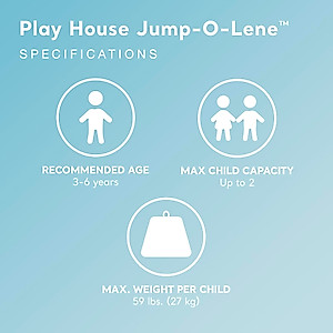 Intex Inflatable Jump-O-Lene Indoor or Outdoor Playhouse Trampoline Bounce Castle House with Crawl-Thru Door and Net for Kids Ages 3-6