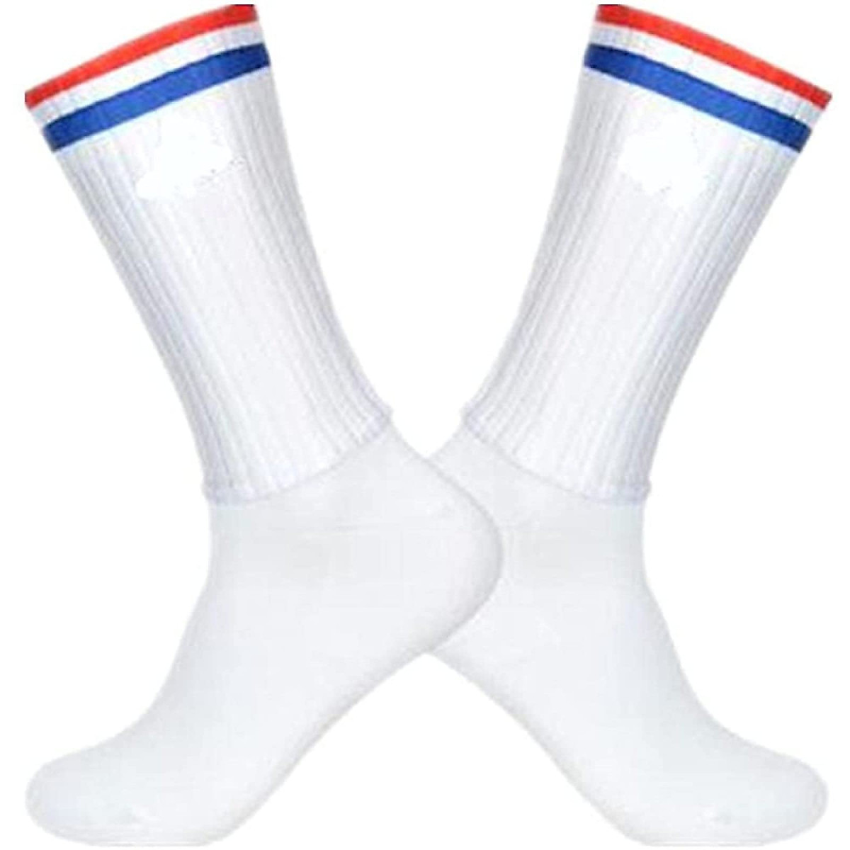 PRIOKNIKO Socks For Men Anti-Slip Silicone Aero White Line Cycling Sports Running Socks,One Size 6-12