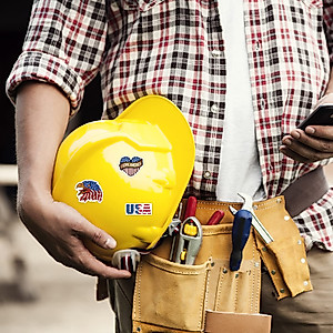 Funny Hard Hat Stickers 105 PCS, Waterproof Vinyl Decals for Tool Box Helmet Hood Hardhat, Patriotic Sticker for Men Adults, Mechanics, Welders, Construction, Union, Military, Electrician, Oilfield