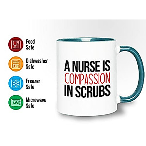 Bubble Hugs Nurse 2Tone Green Mug 11oz - A nurse is compassion - Labor Clinical Certified Nursing Assistant Surgical Emergency Oncology Practitioner