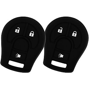 KeyGuardz Keyless Entry Remote Car Key Fob Outer Shell Cover Soft Rubber Case for Nissan Rogue Juke CWTWB1U751 (Pack of 2)