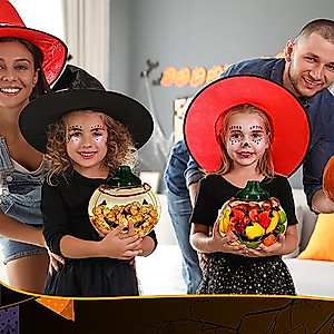 Sliner 6 Pcs 50 oz Halloween Plastic Pumpkin Jar Large Candy Jar with Lid Clear Pumpkin Cookie Dish with Cover Pumpkin Candy Bowl Fall Decorative Storage Vintage Food Snacks Sugar Container