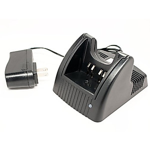 2X Pack - HNN9008 Battery + Charger for Motorola HT1250.LS, Waris HT1250, HT1250.LS+, GP320, MTX950, PR860, HT1200, WPNN4045AR Two-Way Radio (1300mAh, 7.5V, NI-MH)