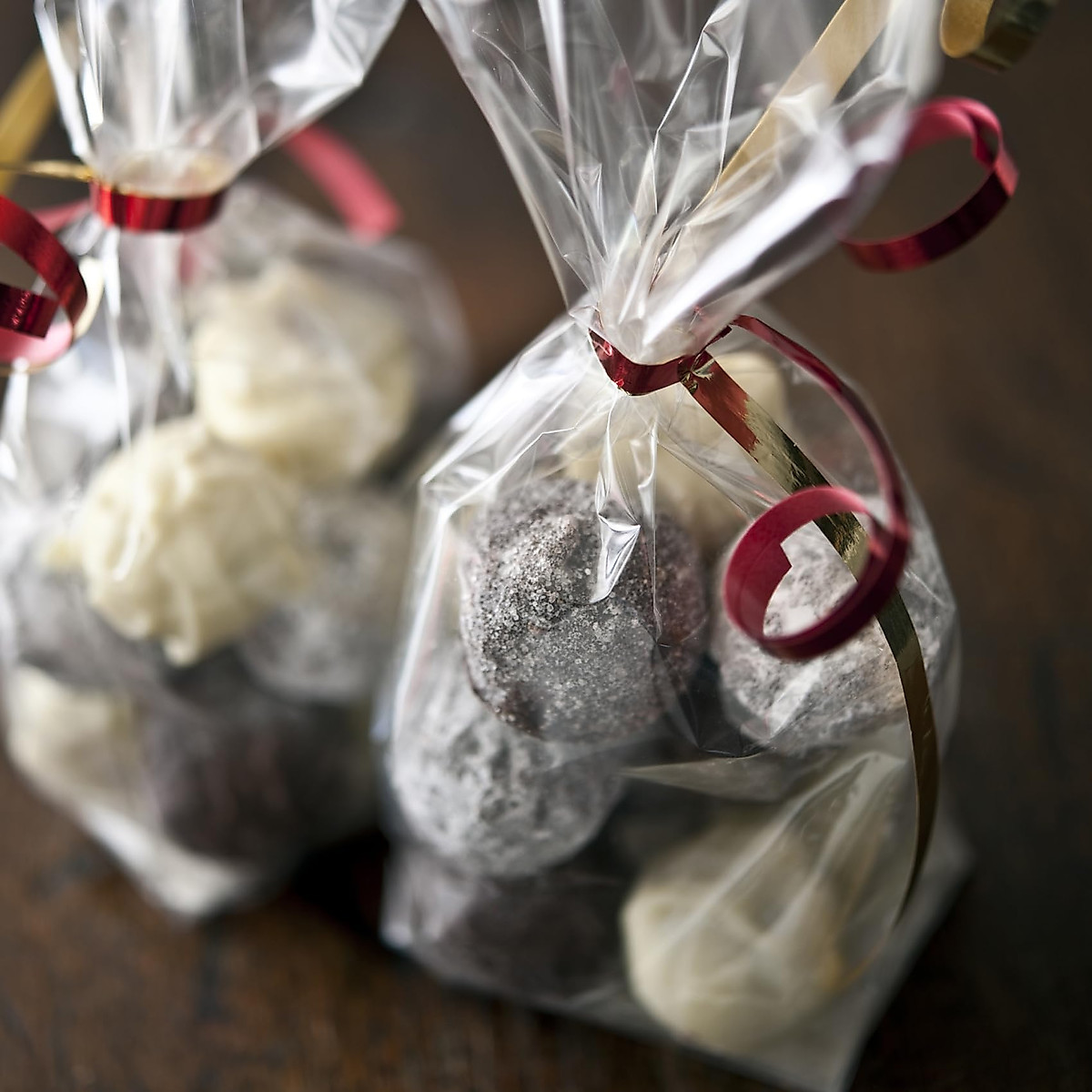 Gusseted Flat Bottom Cellophane Bags with Paper Insert 50Pcs 4x2x8 Inches Smore Bags