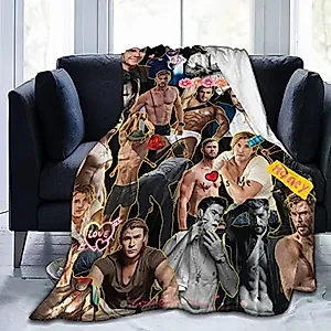 Blanket Chris Hemsworth Soft and Comfortable Warm Fleece Blanket for Sofa,Office Bed car Camp Couch Cozy Plush Throw Blankets Beach Blankets