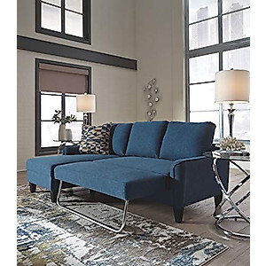 Signature Design by Ashley Jarreau Sofa Chaise Sleeper Chofa with Pull-Out Cushion, Blue