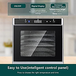 COMKERI Food Dehydrator 6 Trays for Food Jerky, Fruit, Meat, Dog Treats, Herbs, Flower Tea, Vegetables, Durable Food-grade Stainless Steel Dehydrator Machine with 110V/700W
