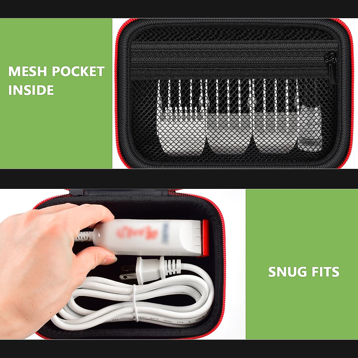 Case for Wahl Professional Peanut Classic Clipper/Trimmer #8685, 8655-200, 8081, 8035 and Attachment Clippers Comb Blade Accessories- Black