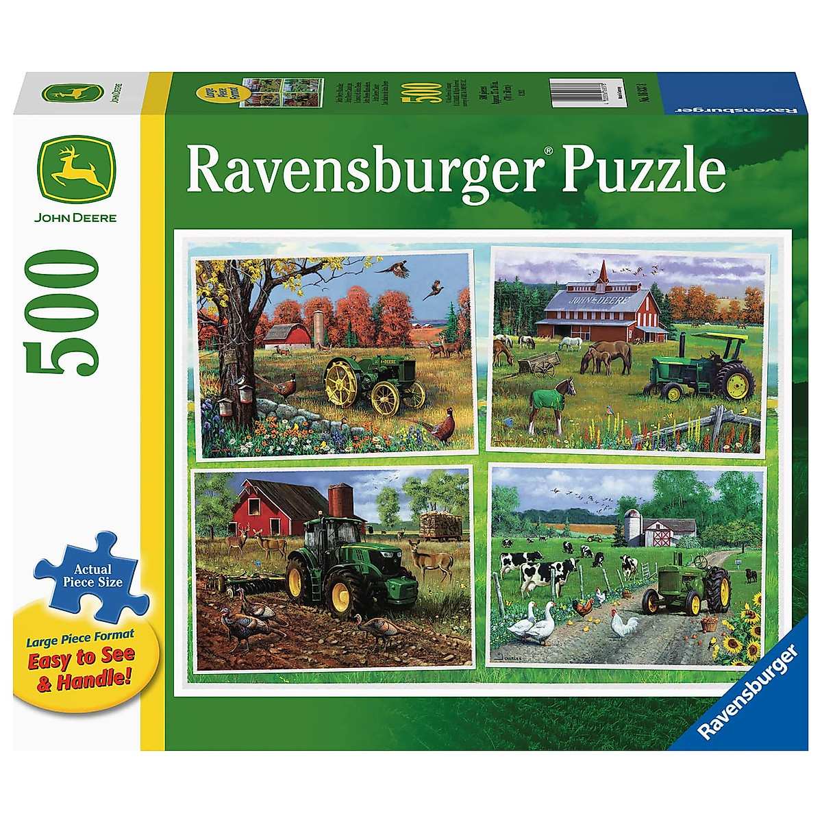 Ravensburger John Deere Classic - 500 Piece Large Format Jigsaw Puzzle | Unique Softclick Technology | Stunning Imagery | Sustainable Materials | Ideal for All Ages