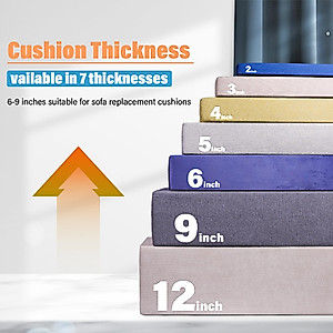 ENTROPOWER Custom Size Bench Cushion Outdoor/Indoor Bay Window Seat Cushion Thick Upholstery Foam Long Chair Cushion Replacement Sofa Pads Patio Furniture Cushions