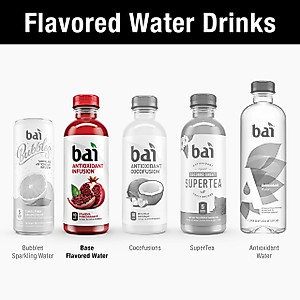 Bai Flavored Water, Ipanema Pomegranate, Antioxidant Infused Drinks, 18 Fluid Ounce Bottles, 6 Count