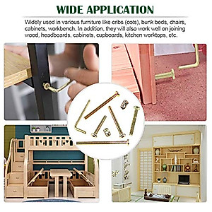 Keadic 185Pcs M6 20/30/40/50/60/70/80mm Baby Bed Screws Hardware Replacement Kit, Hex Socket Head Cap Screws Nuts for Furniture Cots Beds Crib, 1 Hex Key for Free