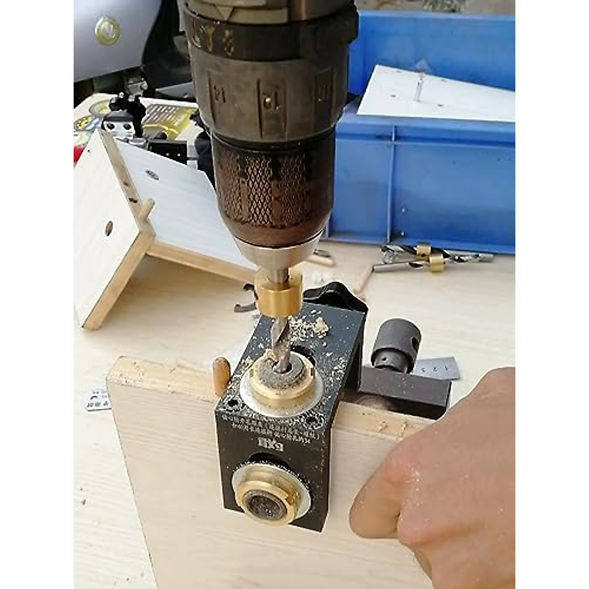 LUMIAX 3 in 1 Small Hole Punch Woodworking Doweling Jig Kit with Positioning Clip Adjustable Drilling Guide New Tools (Color : Type-C)