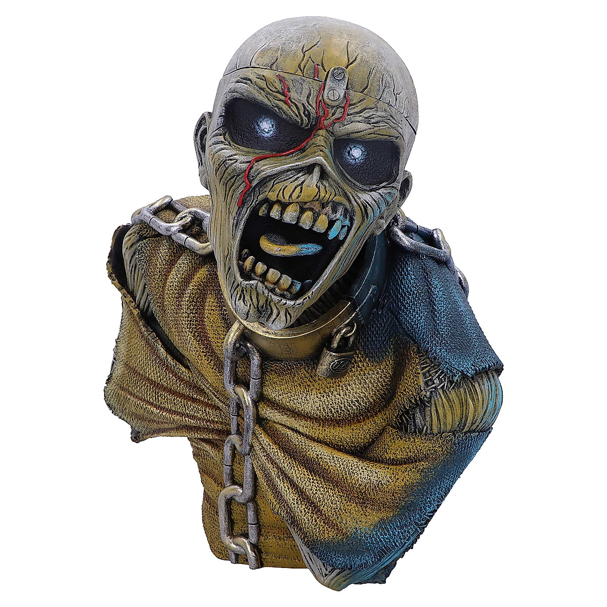 Nemesis Now Iron Maiden Piece of Mind Bust Box (Small) 12cm, Resin, Officially Licensed Iron Maiden Merchandise, Piece of Mind Eddie Bust Box, Bust and Storage Box, Cast in Resin, Hand-Painted